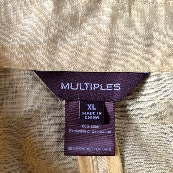 Multiples | Jackets & Coats | Multiples Yellow Linen Jacket | Poshmark